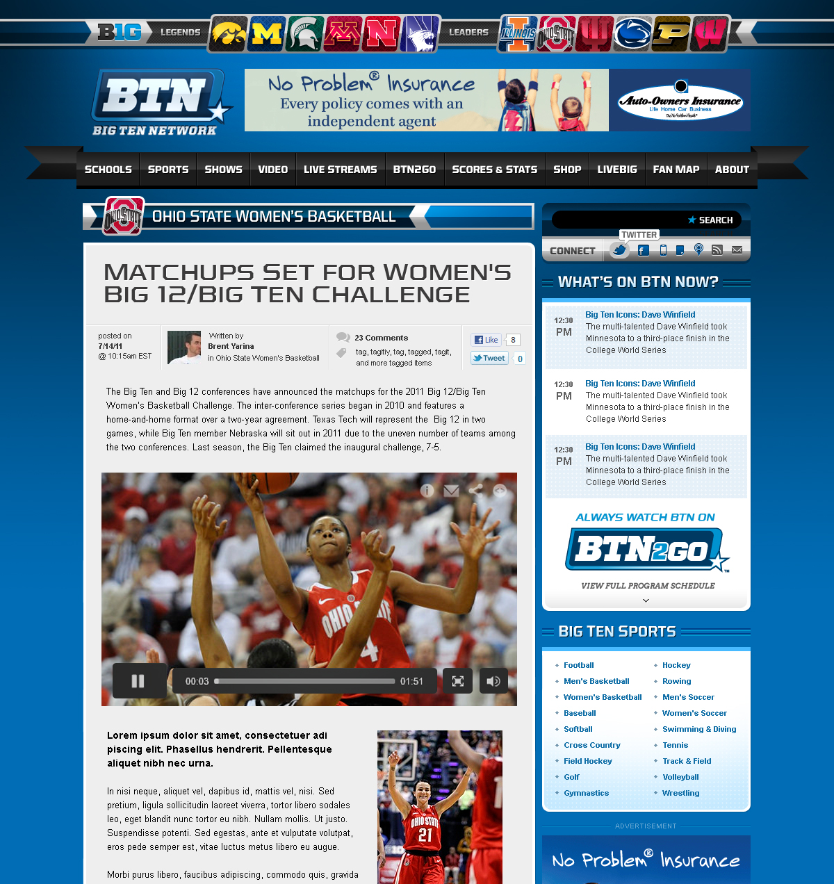 BTN.com - Official Big Ten Network Website - Laz Creative