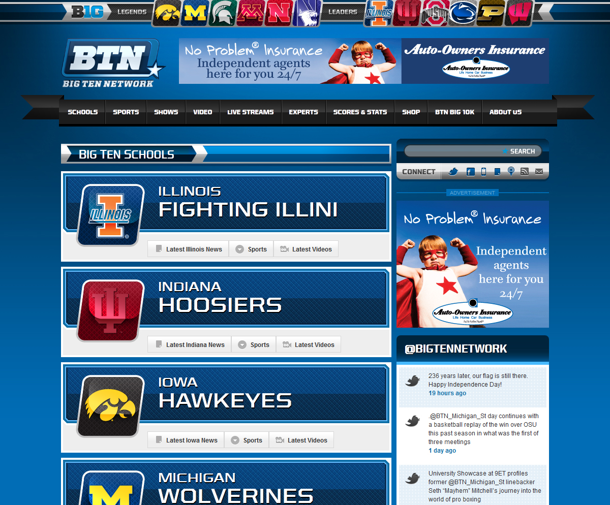 BTN.com - Official Big Ten Network Website - Laz Creative