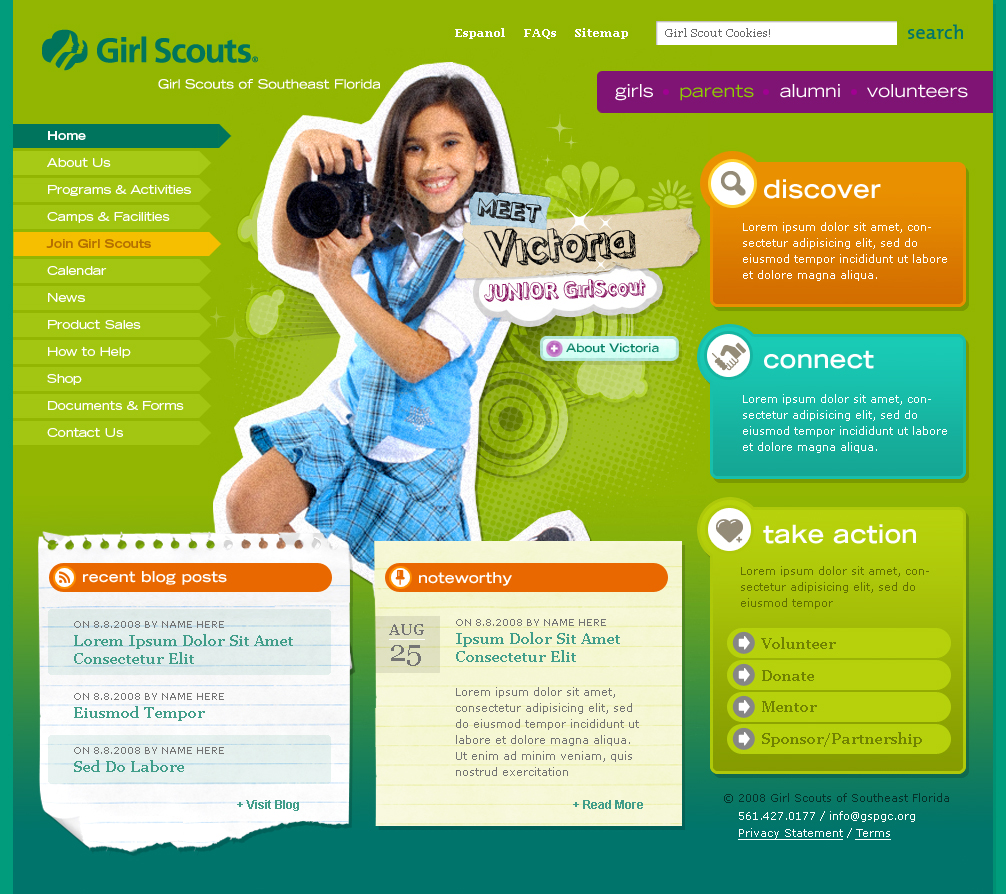 Girl Scouts of Southeast Florida Website Design - Laz Creative
